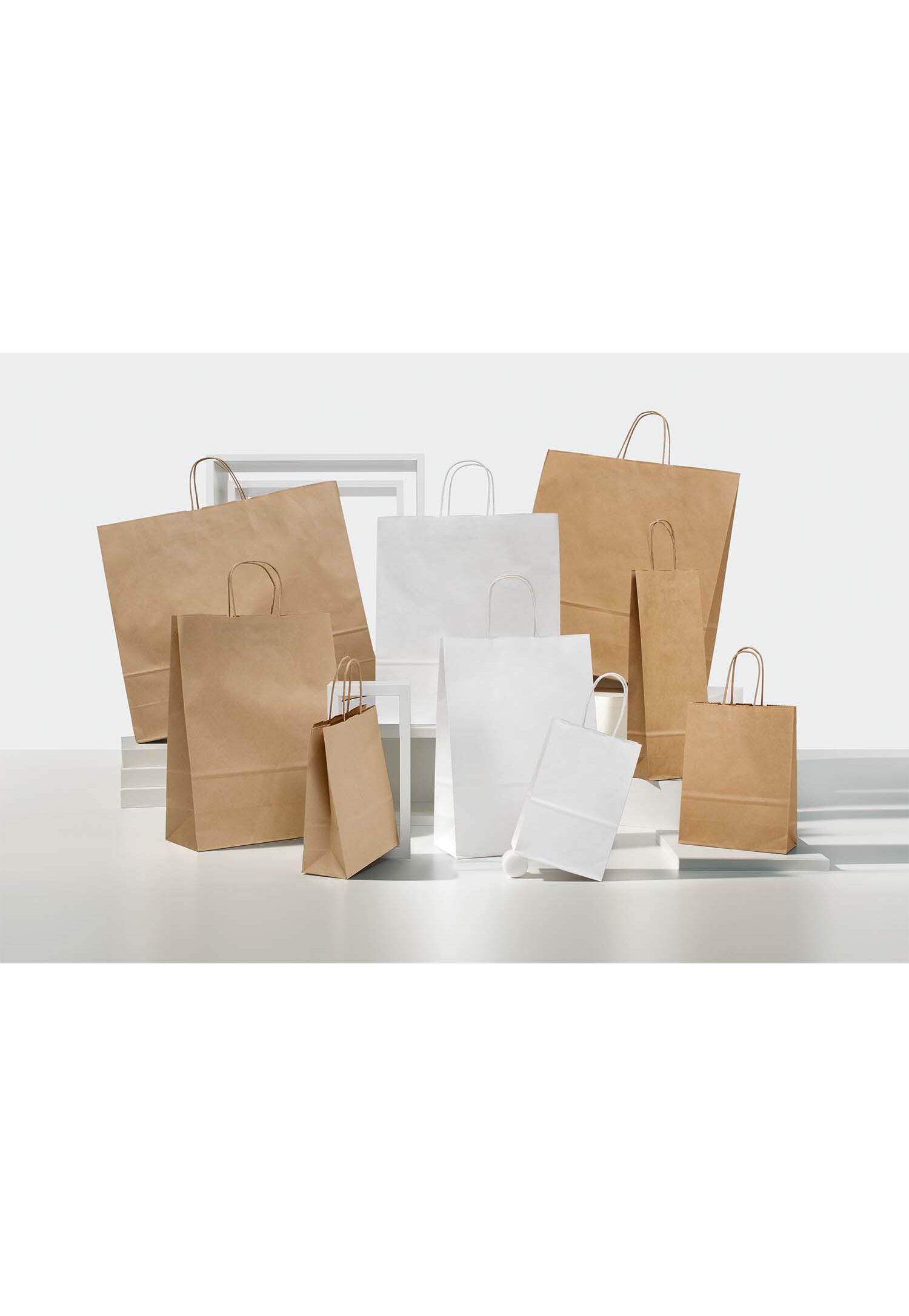 Shopper Carta Sealing Avana con Maniglia Intrecciata